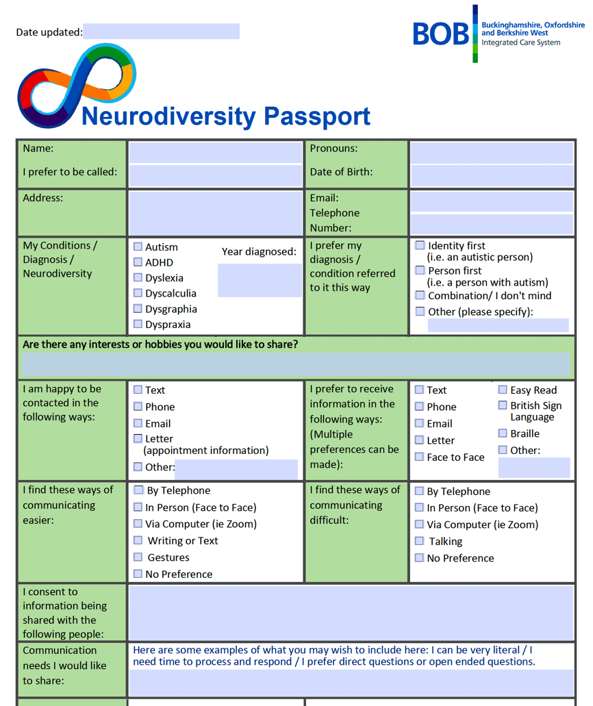 Neurodiversity Passports - Autism Bucks